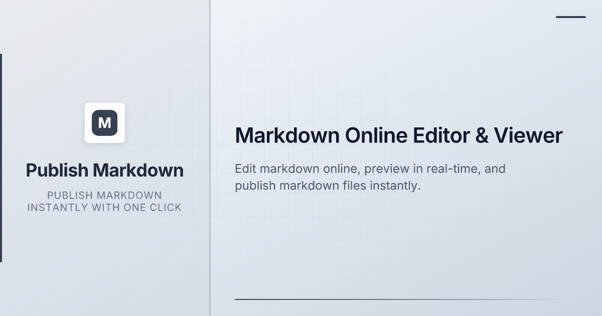 Markdown Online Editor & Viewer - Publish Markdown Online